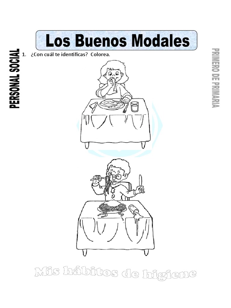Dibujos Para Colorear De Modales Para Niños