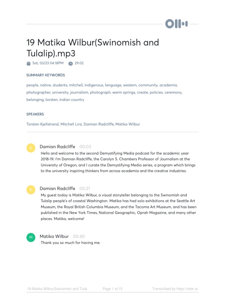 (Transcript) Demystifying: The Way We See Native America, With Matika ...