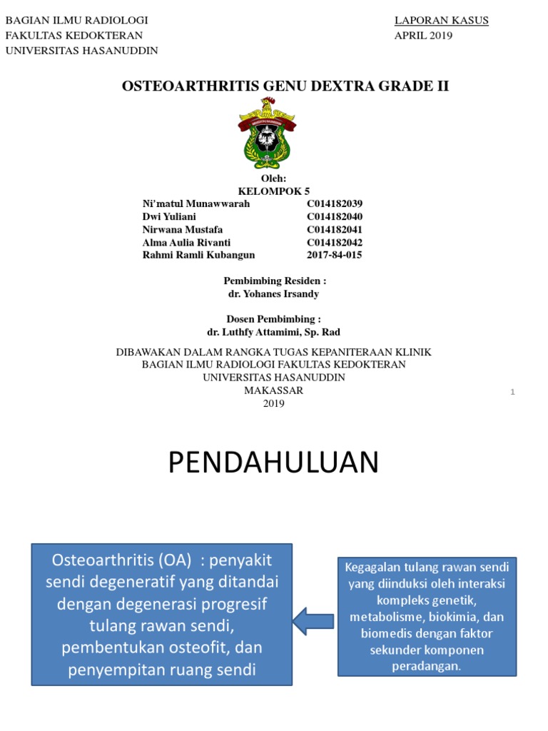 Laporan Kasus Osteoarthritis Genu Dextra | PDF