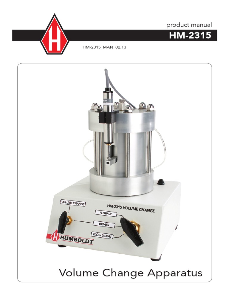 Volume Change Apparatus Manual | PDF | Valve | Pressure