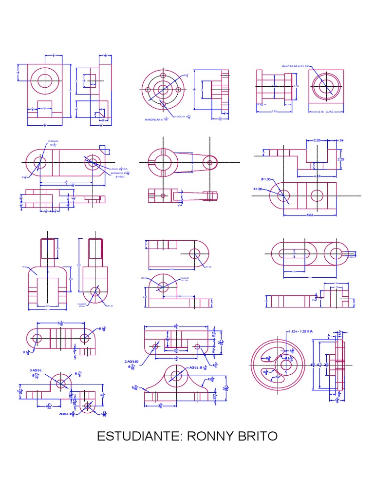Piezas Mecánicas AutoCAD 2D | PDF