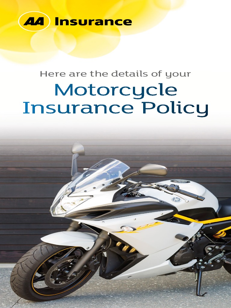 AA Motorcycle Insurance Policy Details | PDF | Insurance Policy | Insurance