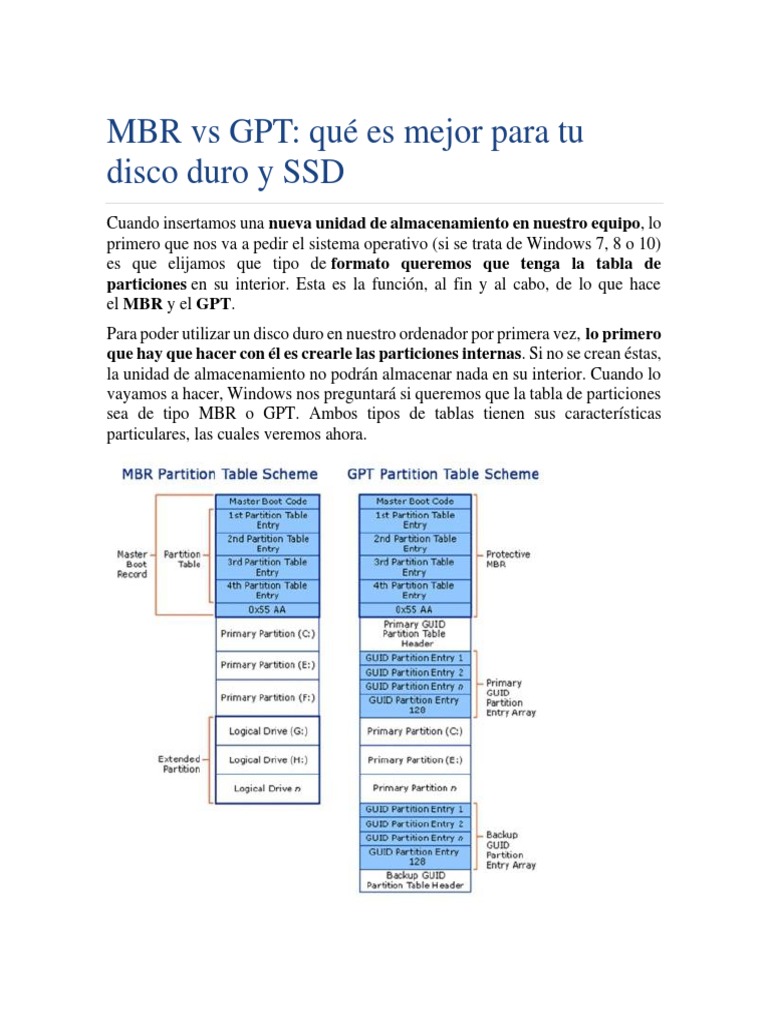 MBR Vs GPT | PDF | Áreas de informática | Arquitectura de Computadores