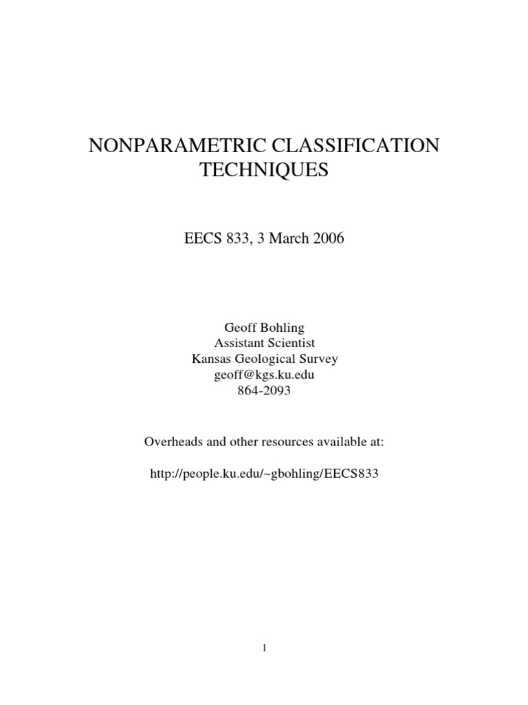 Geoff Bohling NonParClass | PDF | Statistical Classification | Categorical Variable