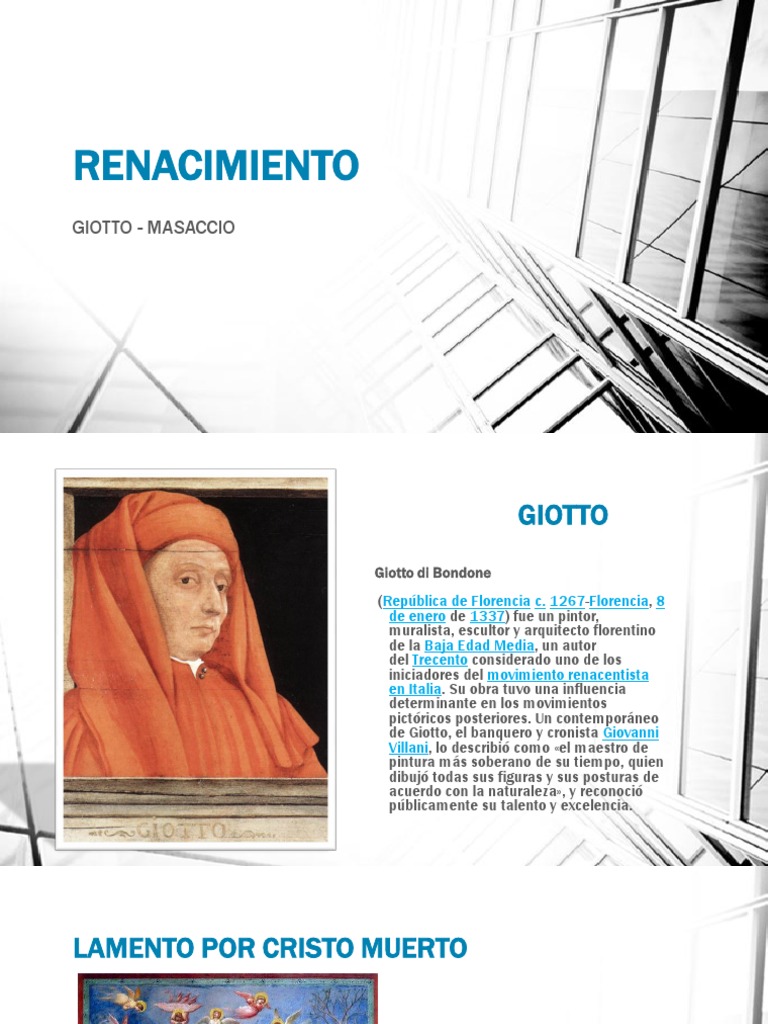 Giotto y Masaccio: Pioneros del Renacimiento | PDF | Pinturas ...