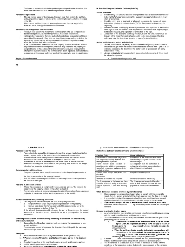 Forcible Entry and Unlawful Detainer Rule 70 | PDF | Contempt Of Court ...