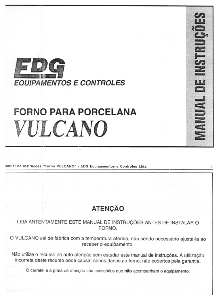 Manual Forno Vulcano Platinium | PDF