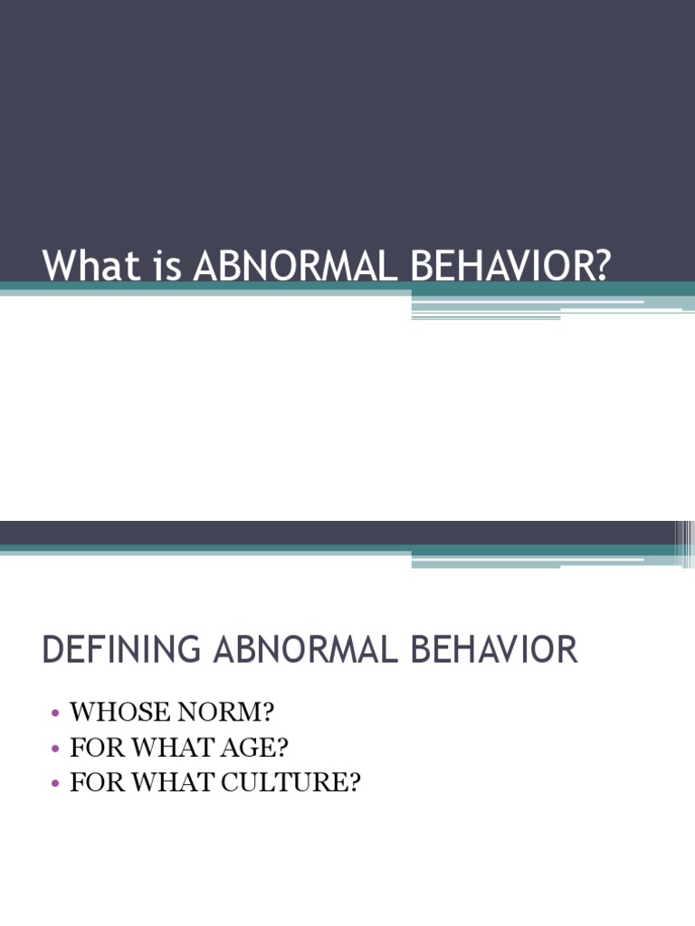 What Is Abnormal Behavior | PDF