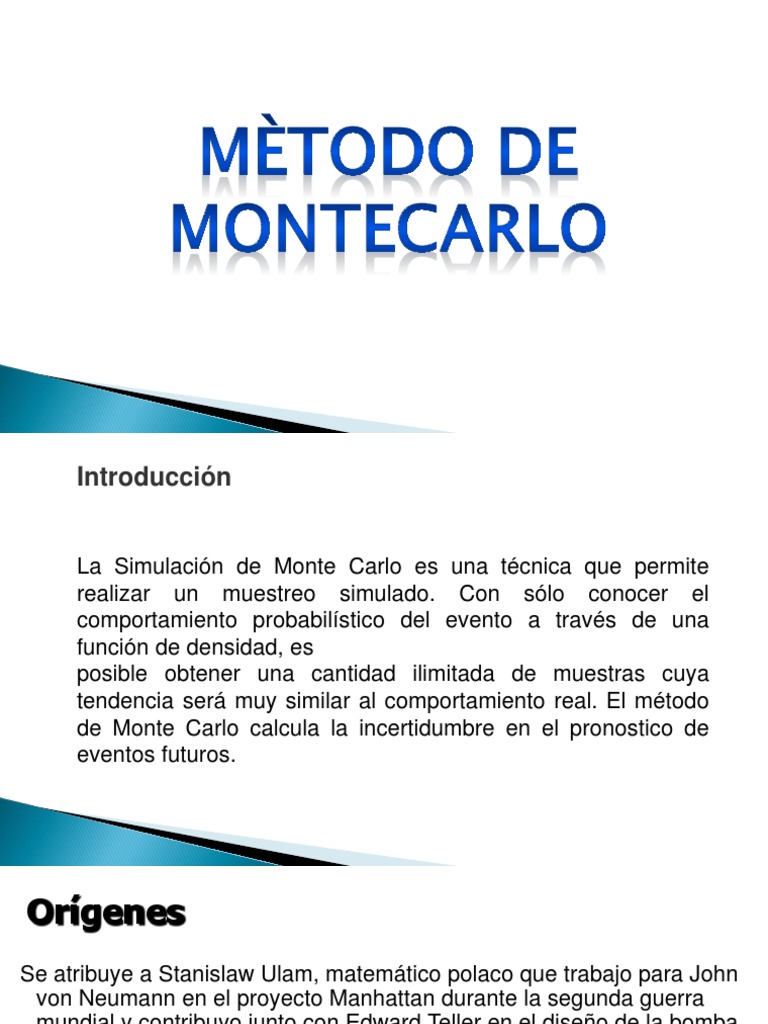 Metodo de Montecarlo | PDF | Método Monte Carlo | Probabilidades y estadísticas