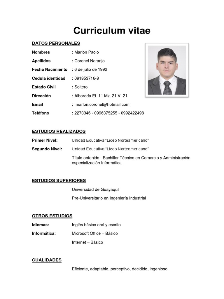 Curriculum Vitae Marlon | PDF