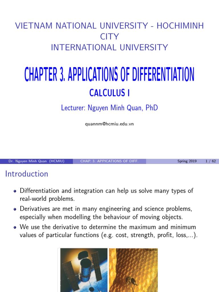 Dr Nguyens Chapter 3 Applications Of Differentiation Pdf Maxima