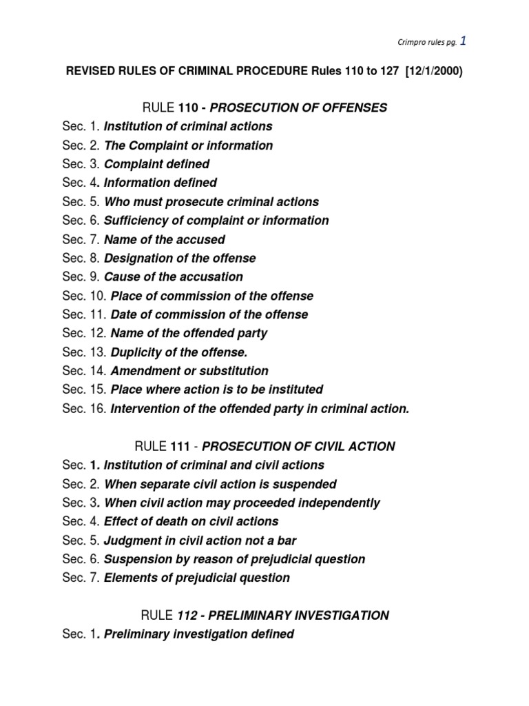 Crimpro Rules 110 To 127 | Download Free PDF | Search And Seizure | Bail