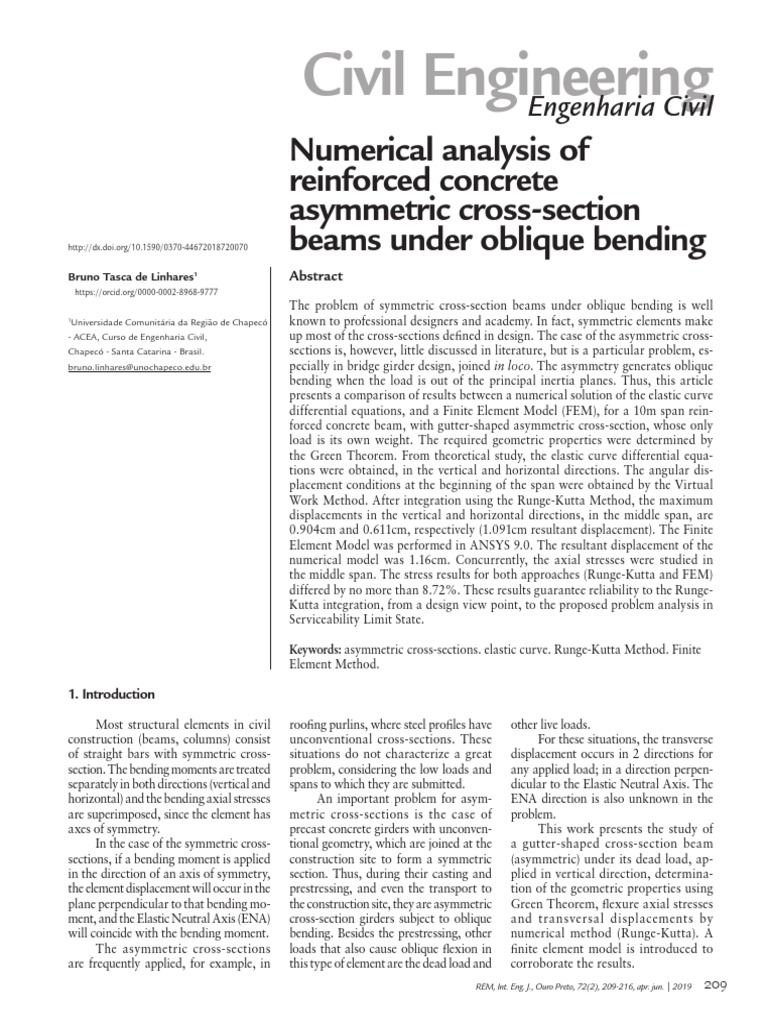 Civil Engineering: Numerical Analysis of Reinforced Concrete Asymmetric ...