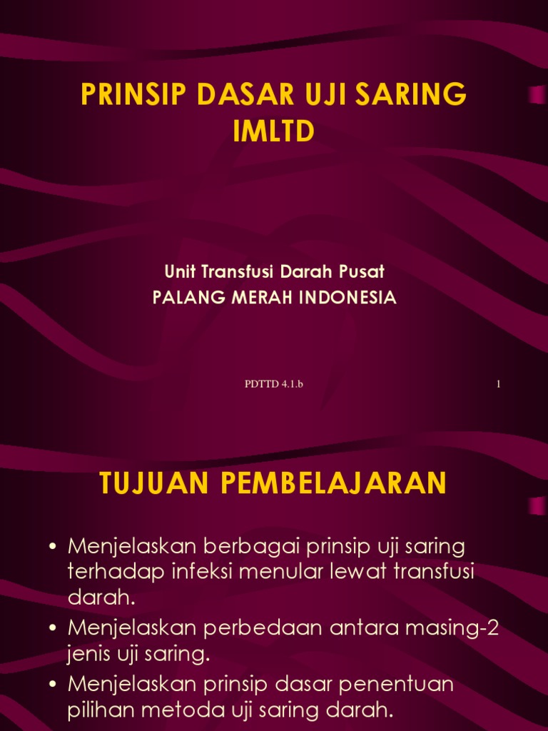 Principles of Blood Screening Tests | PDF