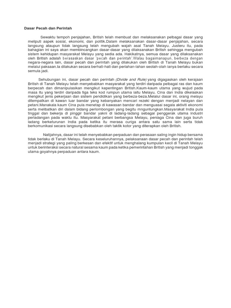 Dasar Pecah Dan Perintah | PDF