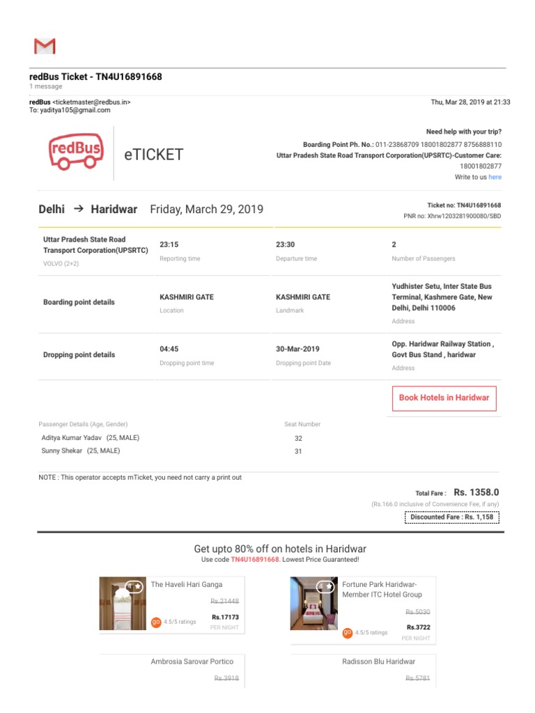 IRCTC Sample Ticket Format | PDF | Ticket (Admission) | Bus