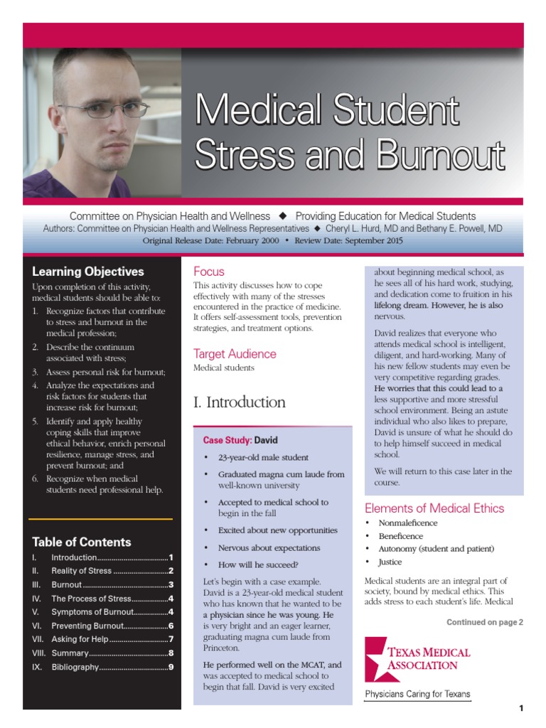 Medical Student Stress and Burnout Guide | PDF | Occupational Burnout ...