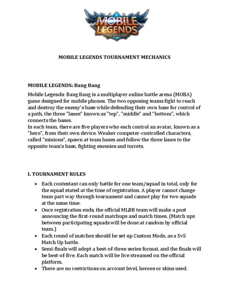 Mobile Legend Tournament Mechanics | PDF | Multiplayer Video Games ...