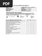 Plant Daily Inspection Checklist Template | PDF | Manufactured Goods ...