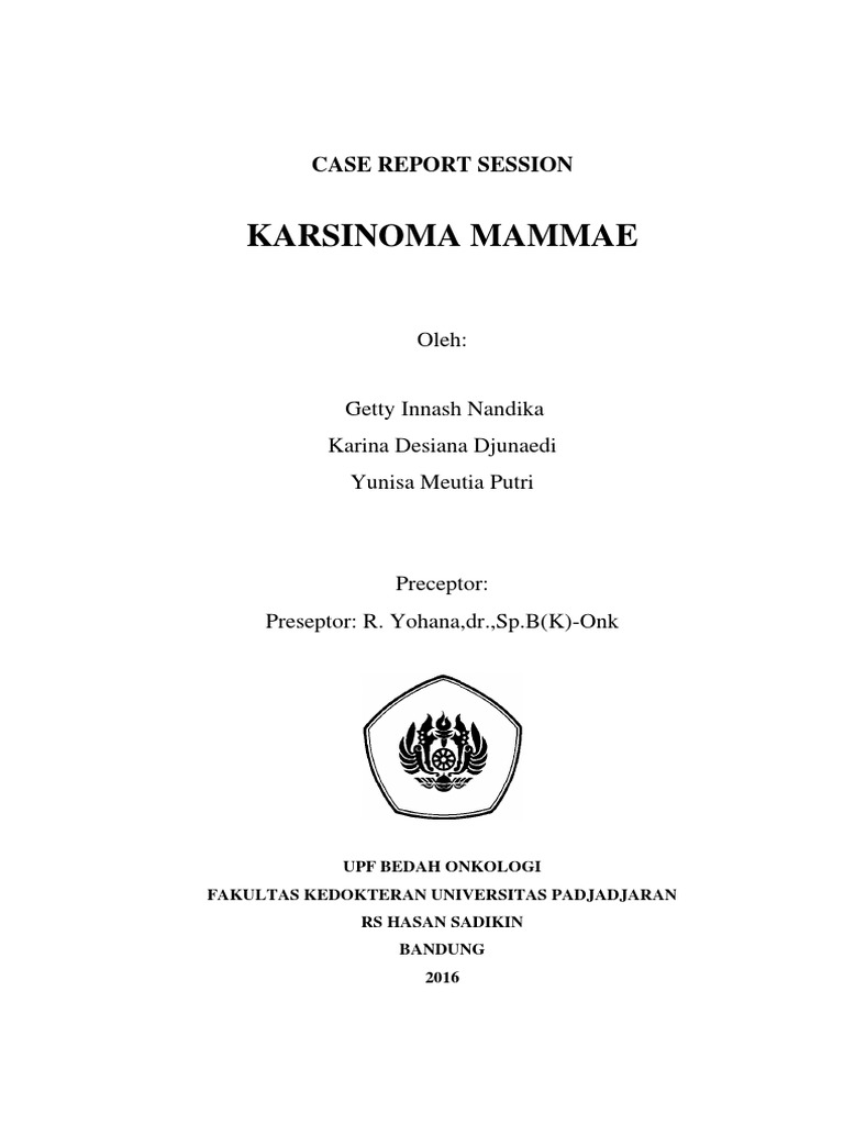 Status Pasien Carcinoma Mammae PDG | PDF | Kesehatan Holistik | Sains ...