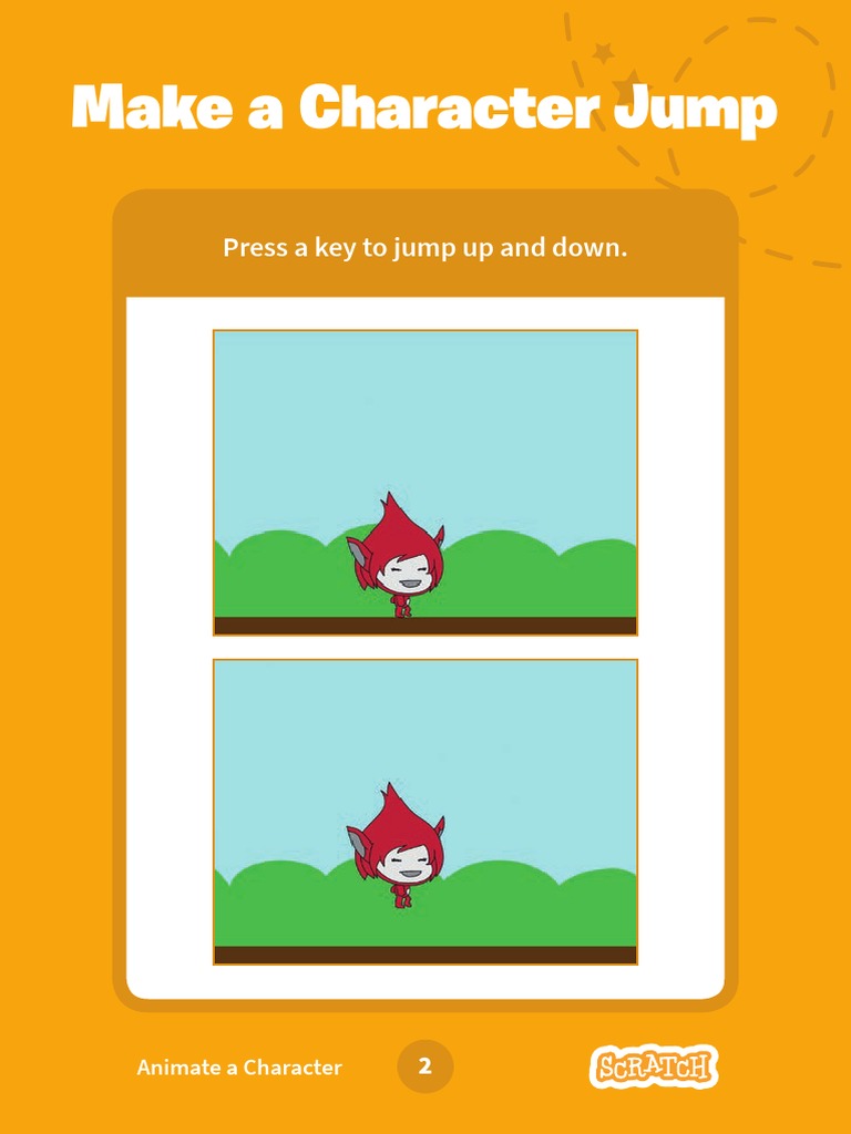 Make A Character Jump: Press A Key To Jump Up and Down | PDF | Scratch ...