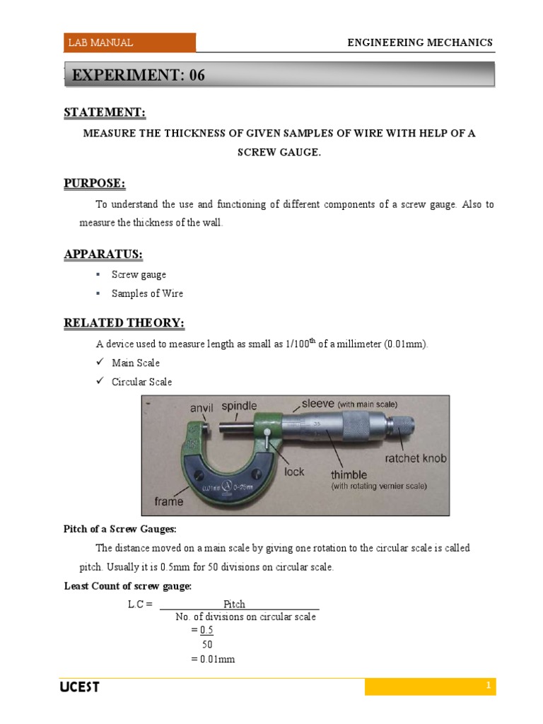 Micrometer Screw Gauge | PDF | Teaching Mathematics | Nature