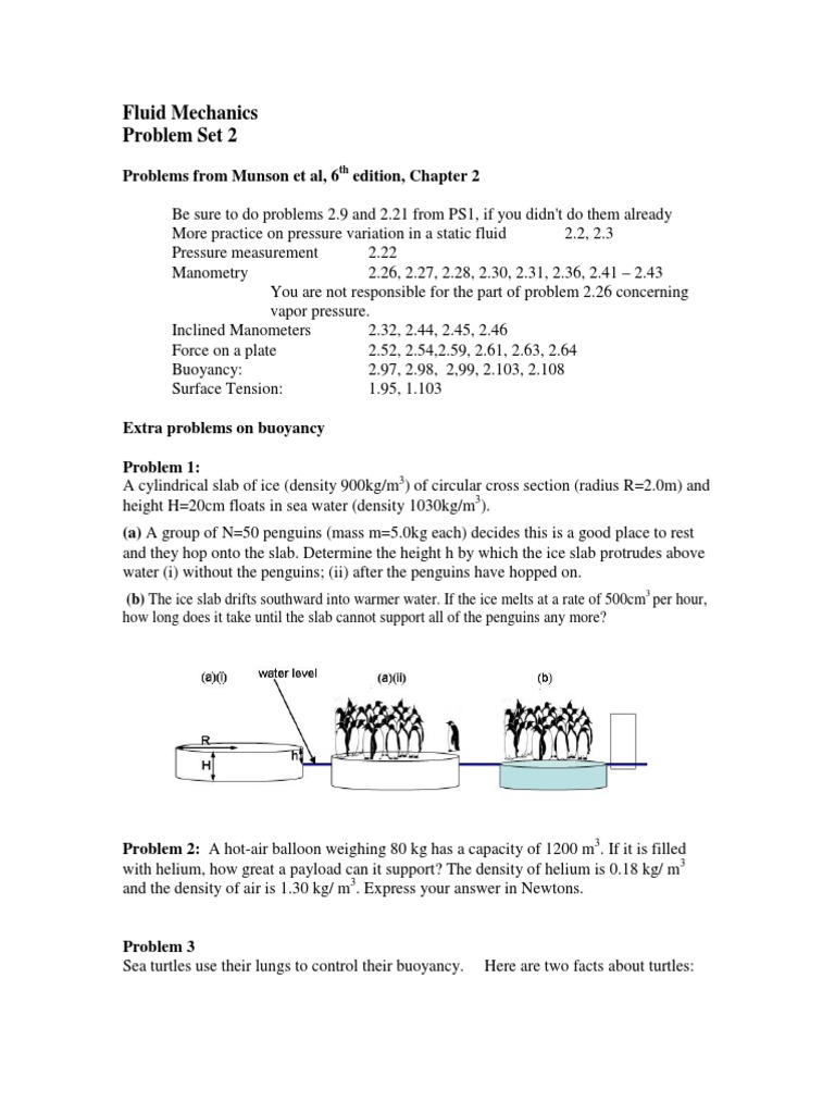 Problem Set 2 Fluid | PDF | Buoyancy | Pressure