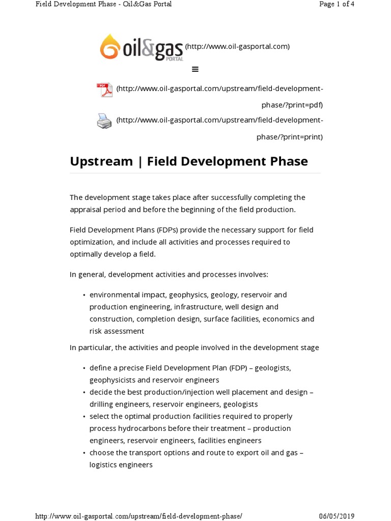 Upstream Field Development Phase | PDF | Petroleum Reservoir | Fossil Fuels