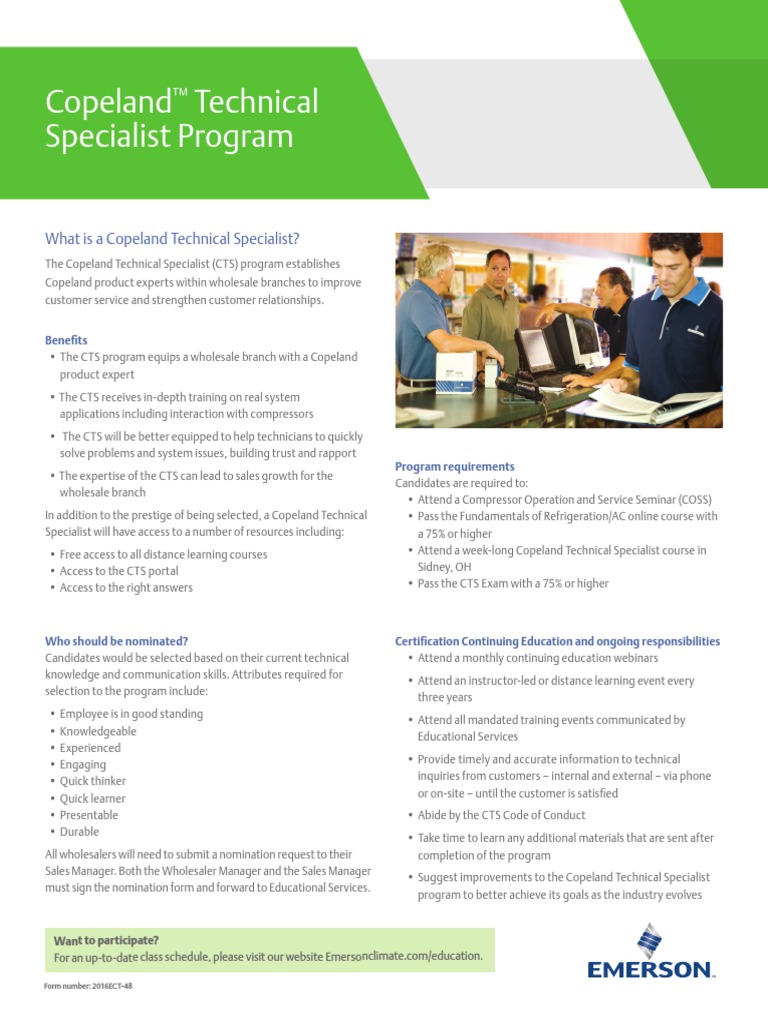 What Is A Copeland Technical Specialist? | PDF | Expert | Distance ...