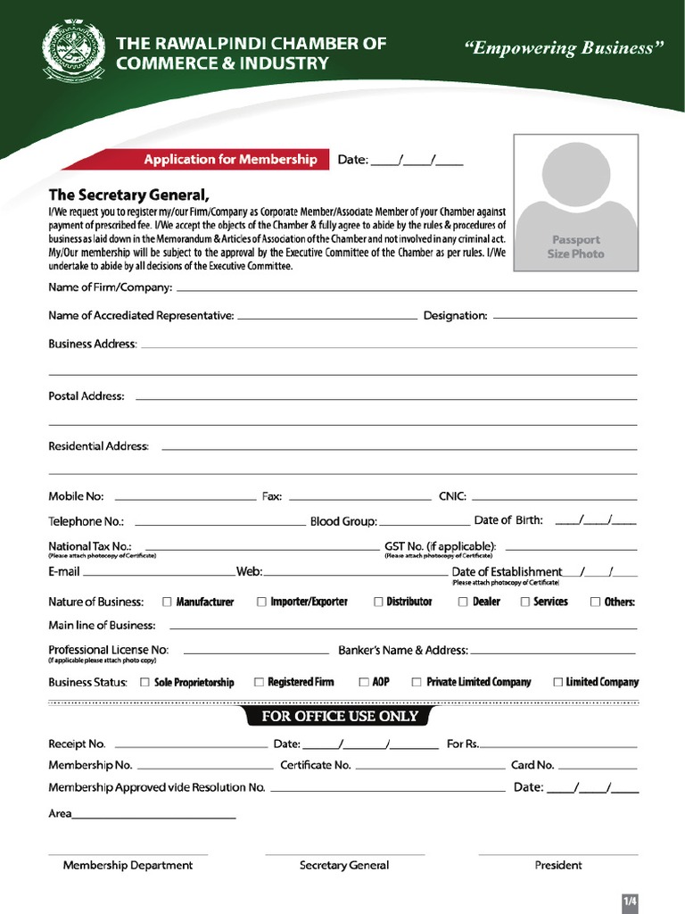 RCCI Membership Form | PDF