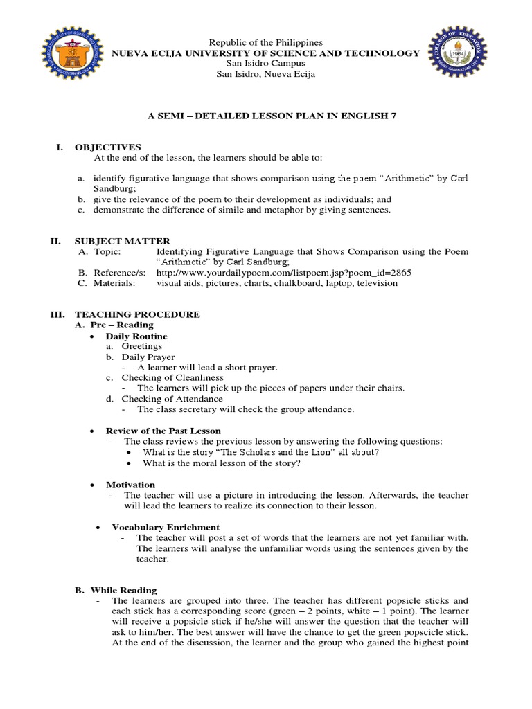 Arithmetic Lesson Plan | PDF | Lesson Plan | Behavior Modification