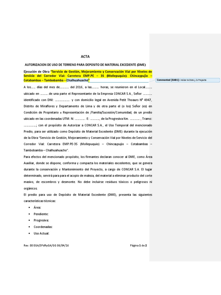 ACTA DME Rev 00 | PDF