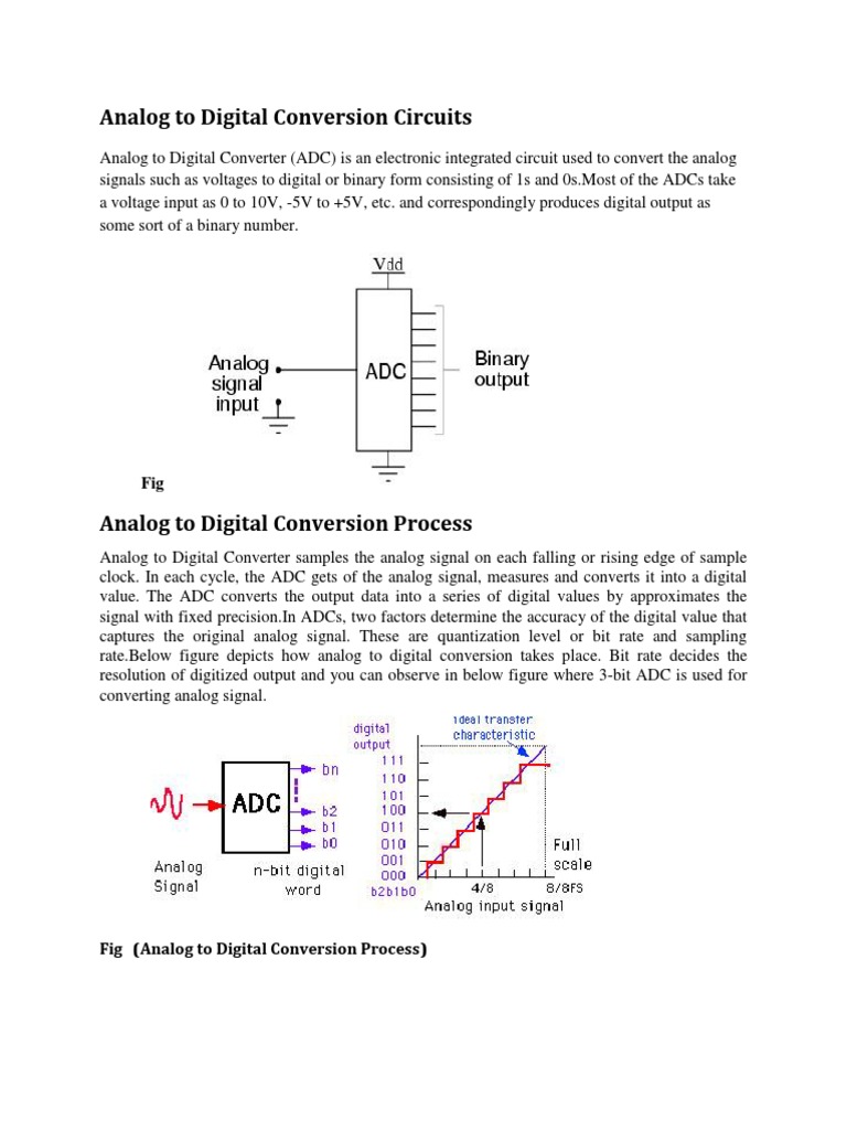 Analog To Digital Conversion Circuits | PDF | Analog To Digital ...
