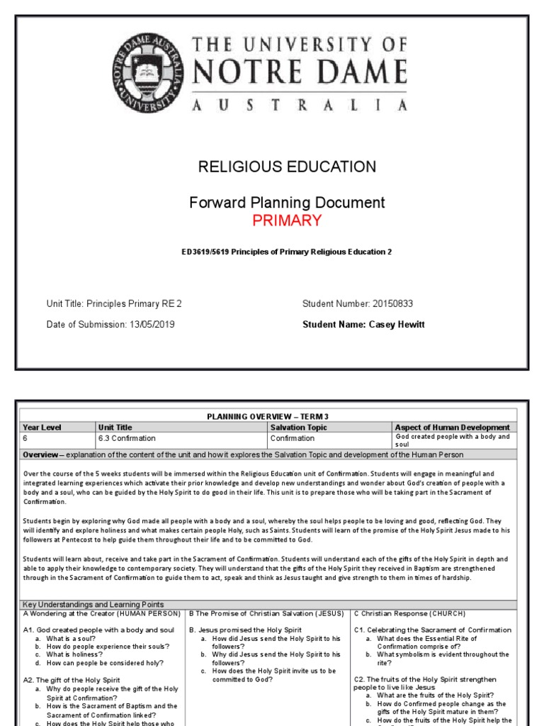 Confirmation Planning and Teaching Program | PDF | Confirmation | Eucharist