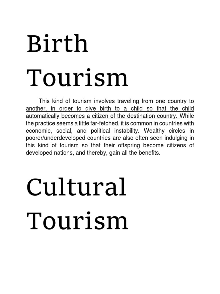 Birth Tourism | PDF | Tourism | Human Sexual Activity