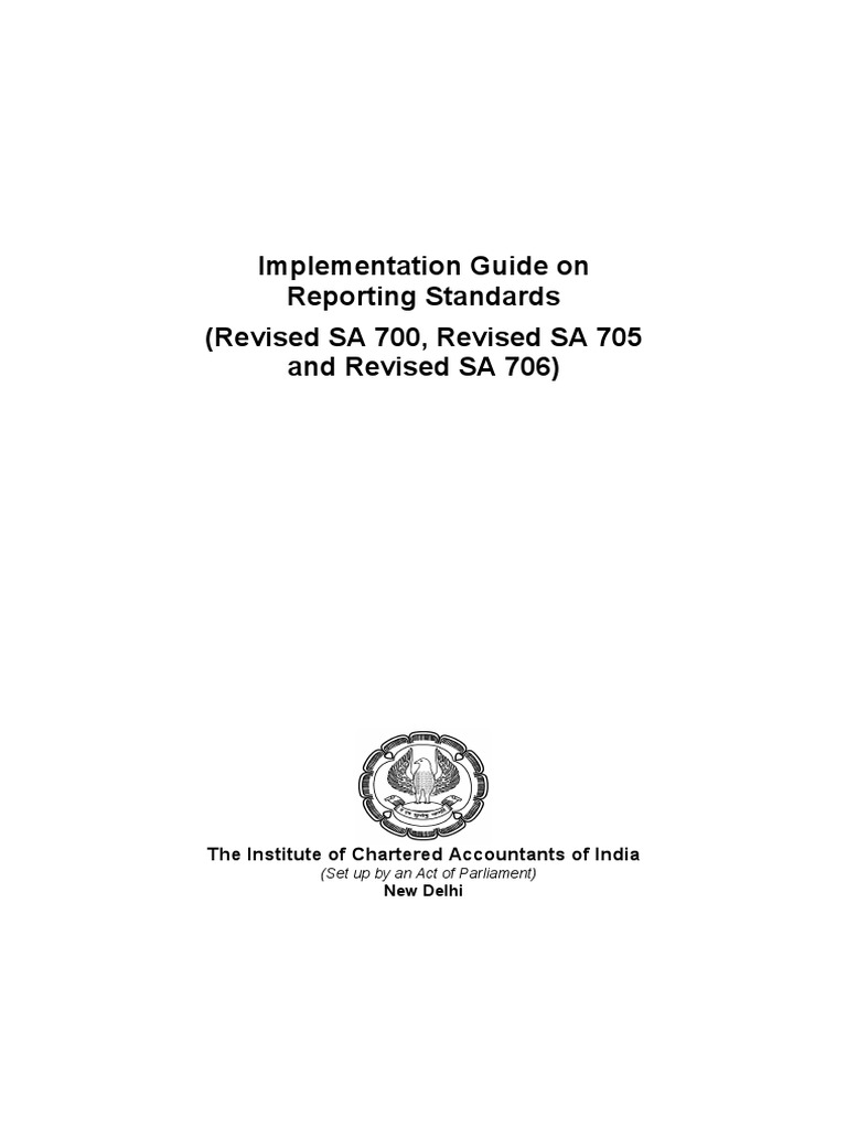 Implementation Guide Sa705 PDF | PDF | Auditor's Report | Going Concern