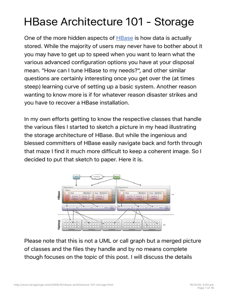 Lineland - HBase Architecture 101 - Storage | Download Free PDF ...