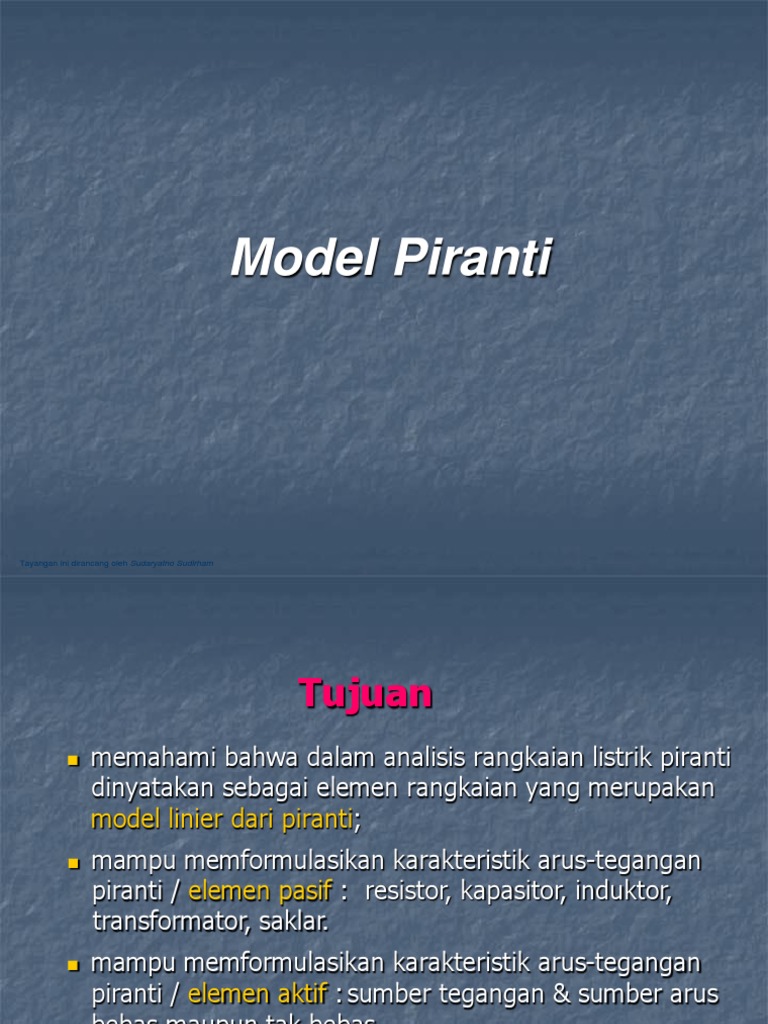 Karakteristik Model Piranti Listrik | PDF