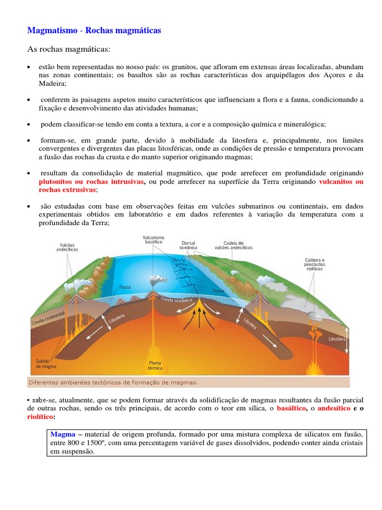 Magmatismo - Rochas magmáticas | Natureza | Magma