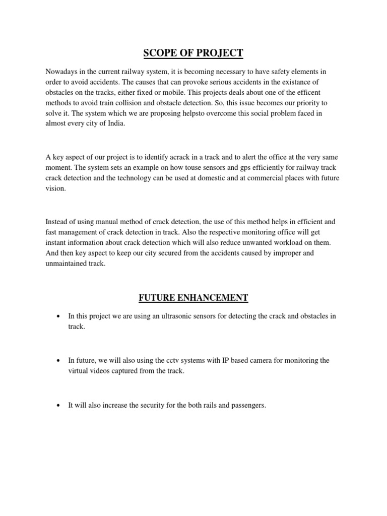 Future Scope of Railway Safety Project | PDF | Technology & Engineering