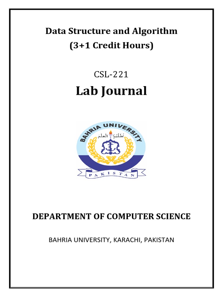 Data Structures & Algorithms Lab Journal | PDF