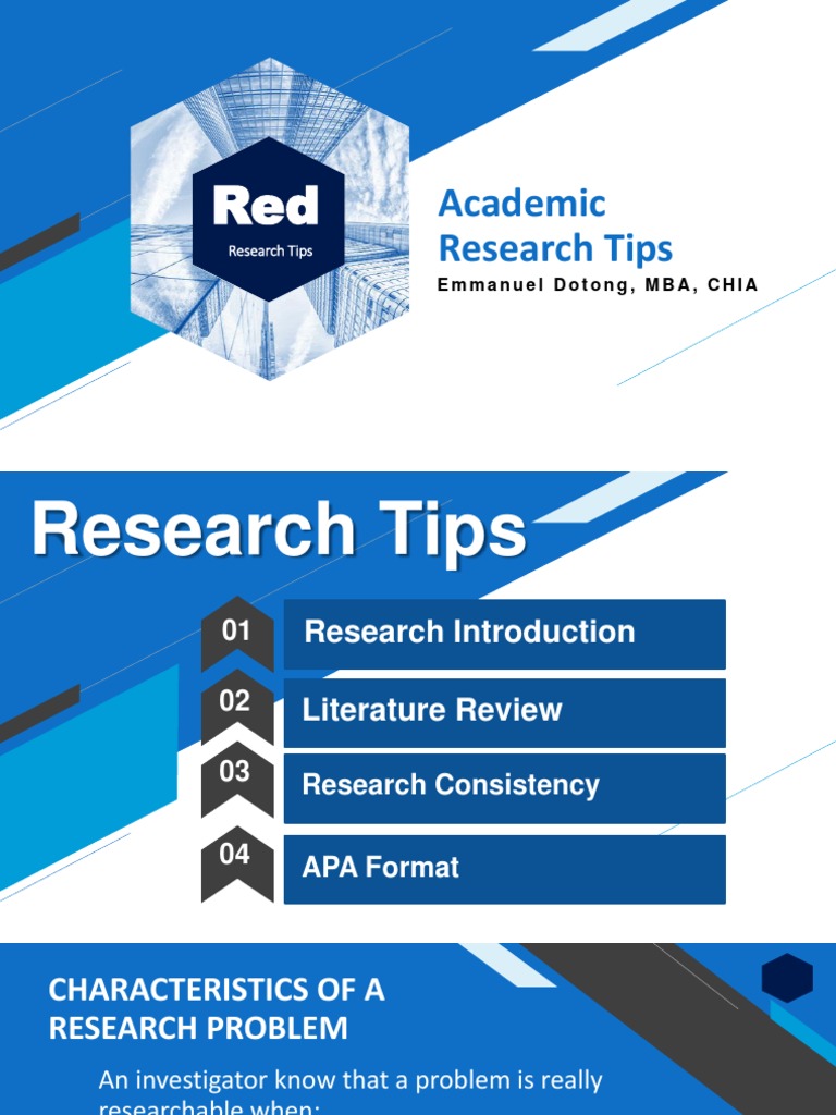Research Tips | PDF | Sampling (Statistics) | Methodology