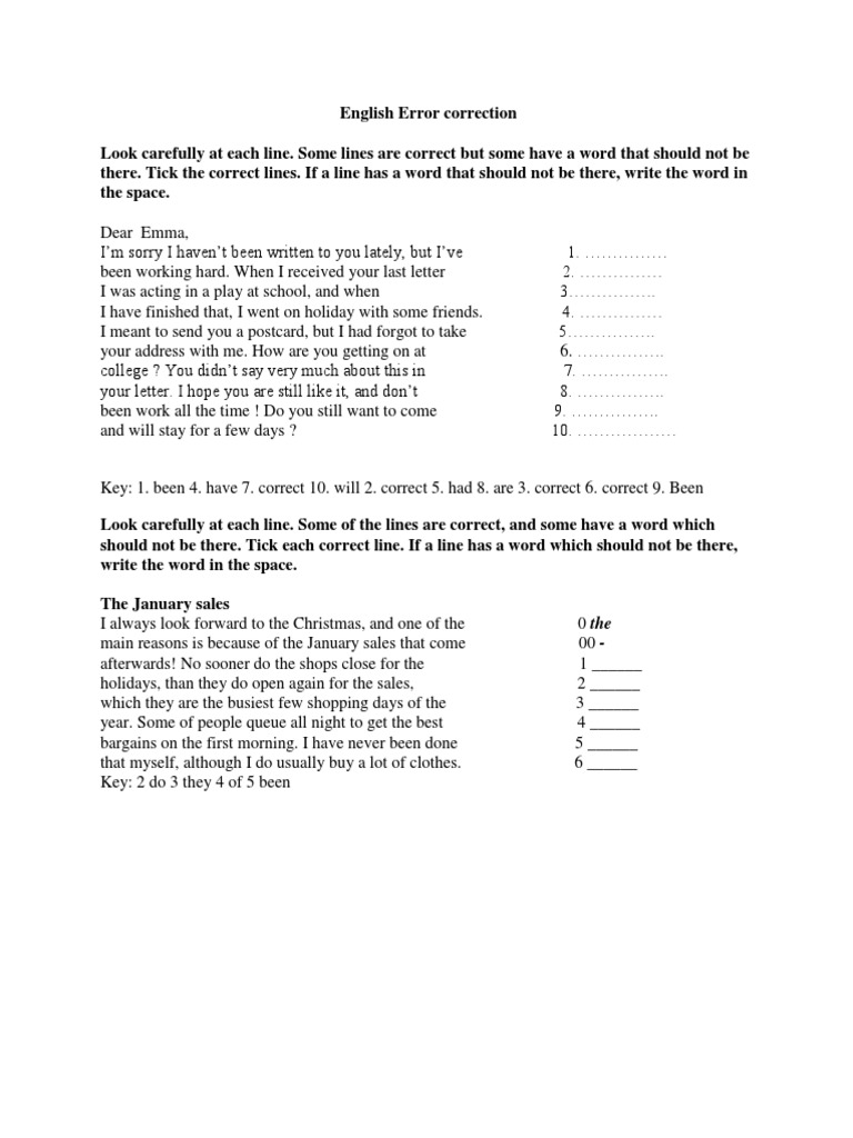 English Error Correction Guide | PDF