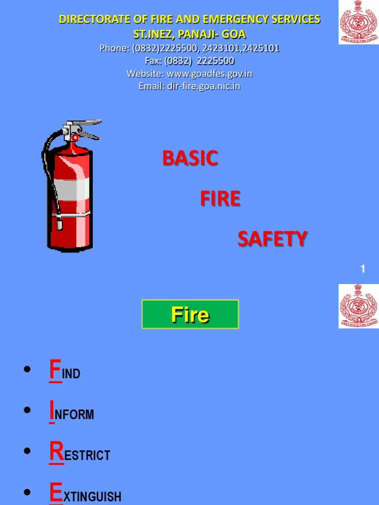 Basic Fire Safety: Directorate of Fire and Emergency Services ST - Inez ...