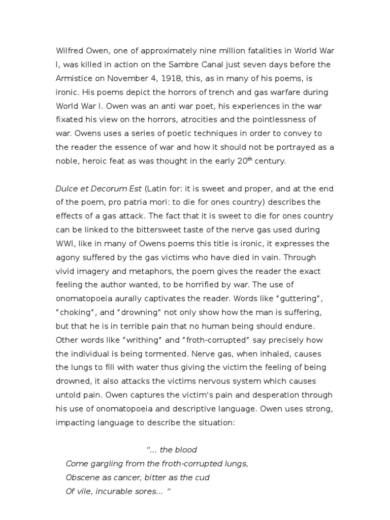 Wilfred Owen - Anti-War Poet | PDF | Poetry | Unrest