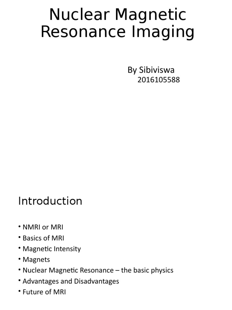 Nmri by Sibi | PDF | Magnetic Resonance Imaging | Magnet