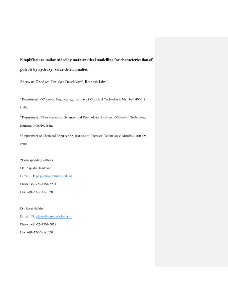 Polyol Hydroxyl Value Simplified | PDF | Titration | Chemistry