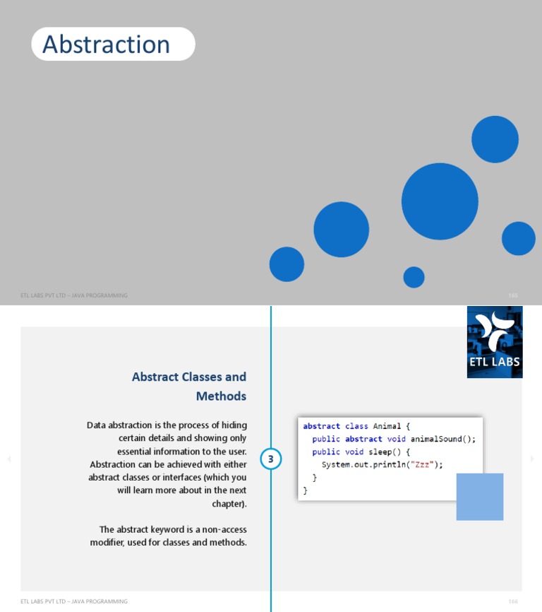 Abstraction Etl Labs Pvt Ltd Java Programming Pdf Abstraction Computer Science Class