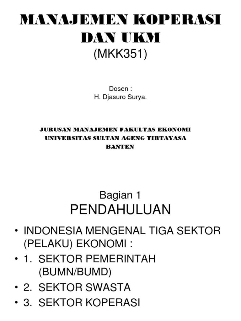 Ekonomi Koperasi | PDF | Bisnis | Pengelolaan Keuangan & Uang