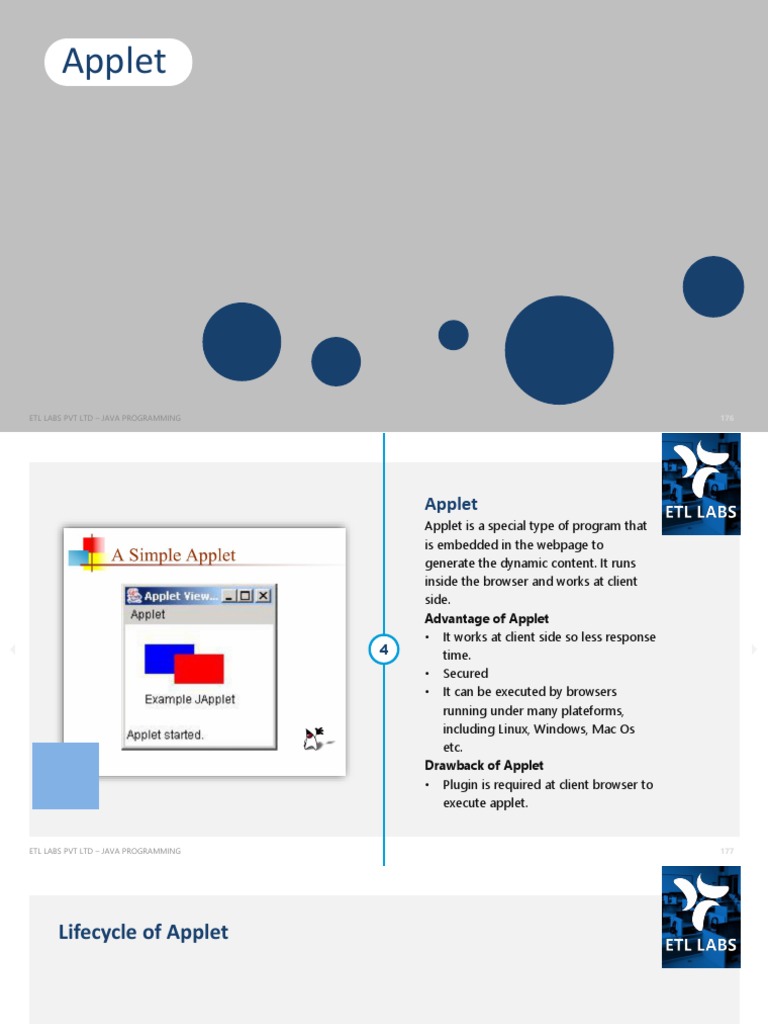 Applet: Etl Labs PVT LTD - Java Programming | PDF | Java (Programming ... Applet: Etl Labs PVT LTD - Java Programming | PDF | Java (Programming ...